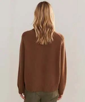 Jenni Kayne Cashmere Oversized Crewneck Top - Chestnut