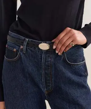 Jenni Kayne Leather Audrey Belt - Black