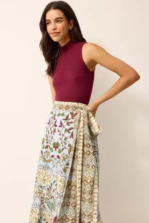 MARIE OLIVER Mazie Sleeveless Mock Neck Ribbed Knit Top - Potion
