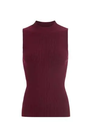 MARIE OLIVER Mazie Sleeveless Mock Neck Ribbed Knit Top - Potion