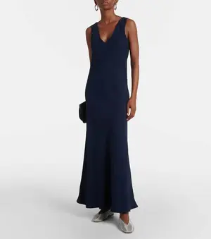 Asceno Bordeaux Maxi Dress - Blue