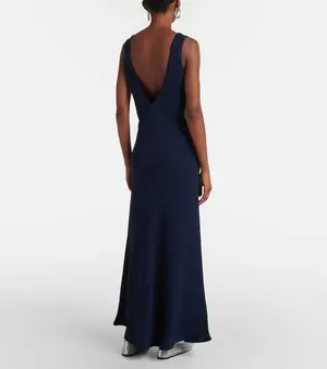 Asceno Bordeaux Maxi Dress - Blue