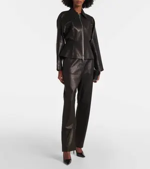 THE SEI Leather Jacket - Black