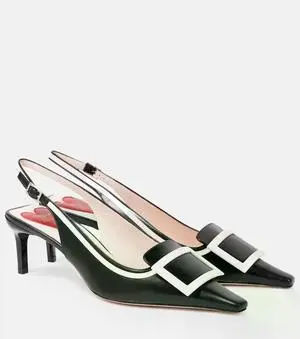ROGER VIVIER Viv' Canard Slingback Pumps - Black