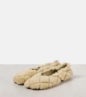 Burberry Baby Quilted Shearling Ballet Flats