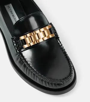 Victoria Beckham Chain Leather Loafers