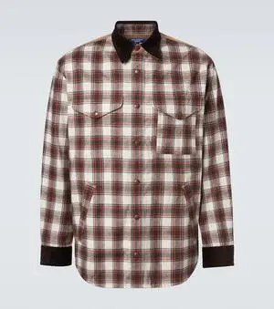 Junya Watanabe Checked Cotton Flannel Jacket - Brown