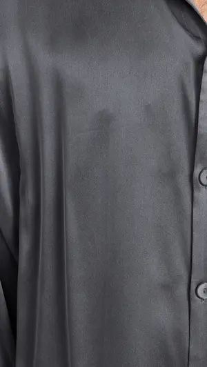 Lunya Washable Silk Button Up Pj Set - Meditative Grey