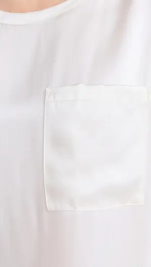 Lunya Washable Silk Tee Short Set - Tranquil White