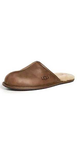 UGG Scuff Leather Slippers - Tan