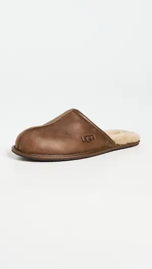 UGG Scuff Leather Slippers - Tan