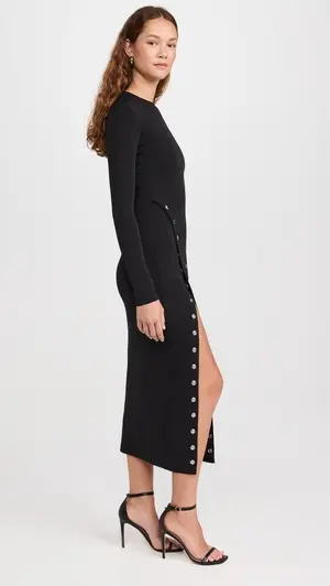 FLEUR DU MAL Midi Dress With Side Snaps
