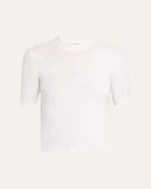 FRAME Ribbed Crewneck Tee - White