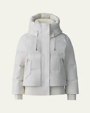Mackage Nefi Nordic Tech Down Bomber Jacket - Cream