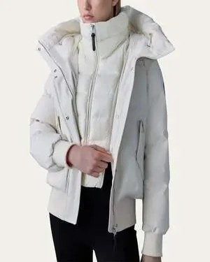 Mackage Nefi Nordic Tech Down Bomber Jacket - Cream