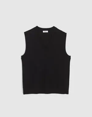 Madewell Cashmere V-neck Sweater Vest - Black