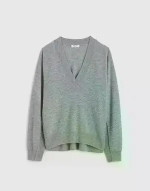 Madewell V-neck Cashmere Sweater - Light Heather Grey