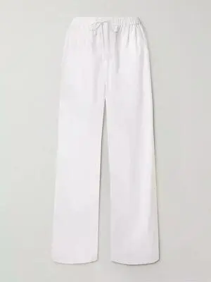 THE ROW Hubert Cotton-poplin Wide-leg Pants