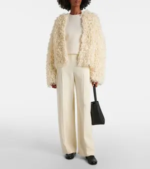 FFORME Van Fringed Wool-blend Jacket - White