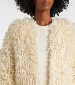 FFORME Van Fringed Wool-blend Jacket - White