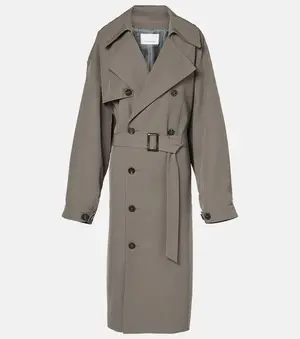 THE FRANKIE SHOP Mavis Oversized Trench Coat - Grey