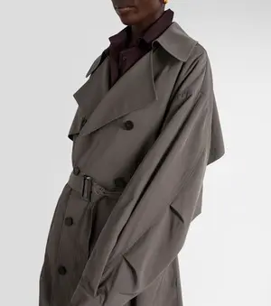 THE FRANKIE SHOP Mavis Oversized Trench Coat - Grey