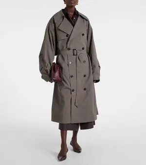 THE FRANKIE SHOP Mavis Oversized Trench Coat - Grey