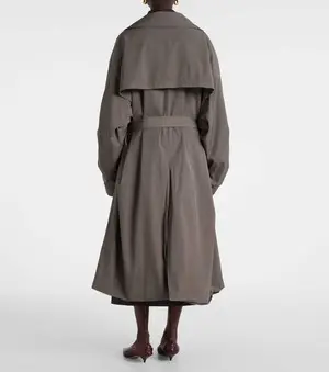 THE FRANKIE SHOP Mavis Oversized Trench Coat - Grey