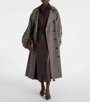 THE FRANKIE SHOP Mavis Oversized Trench Coat - Grey