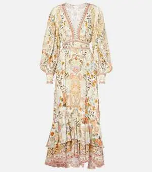 Camilla Printed Tiered Silk Maxi Dress