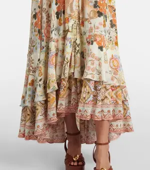 Camilla Printed Tiered Silk Maxi Dress