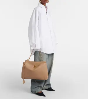 Balenciaga Rodeo Large Leather Shoulder Bag - Beige
