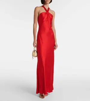 Rixo Losanna Halterneck Gown