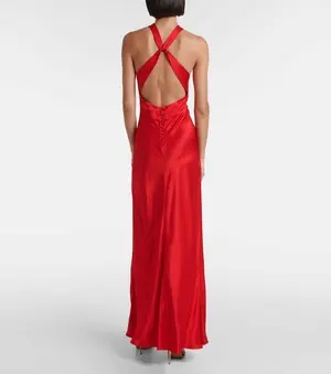 Rixo Losanna Halterneck Gown
