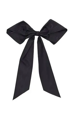 LELET NY Heather Grosgrain Bow Barrette - Black