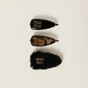 Miu Miu Miu Miu Hair Clip Set Black