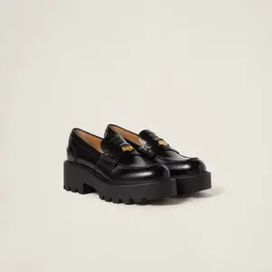 Miu Miu Brushed Leather Loafers