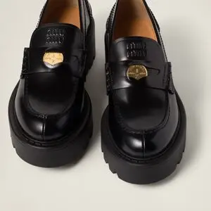Miu Miu Brushed Leather Loafers