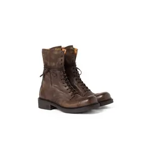 Women's Brown Leather Lace Up Boots