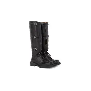 Miu Miu Leather Lace-up Boots - Black
