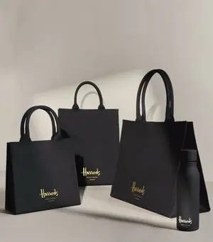 Harrods Small Cotton Logo Tote Bag