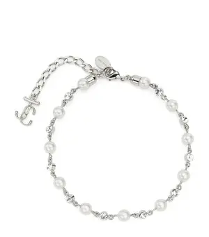 JIMMY CHOO Pearl And Crystal Anklet - Silver