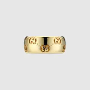 Gucci Icon 18k Gg Wide Ring - Yellow Gold