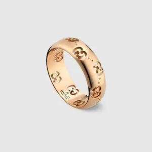 Gucci Icon 18k Gg Ring - Rose Gold