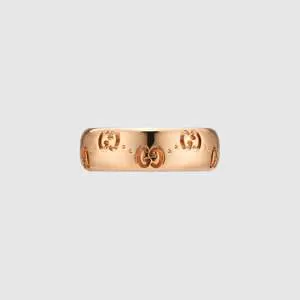 Gucci Icon 18k Gg Ring - Rose Gold
