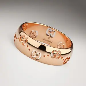 Gucci Icon 18k Gg Ring - Rose Gold