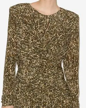 Isabel Marant Étoile Zeidi Leopard Print Midi Dress