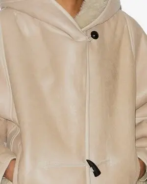 Isabel Marant Étoile Amiel Shearling Hooded Coat - Ecru