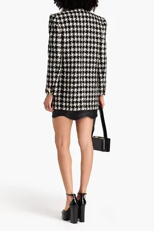 Moschino Double-breasted Houndstooth Wool-blend Blazer