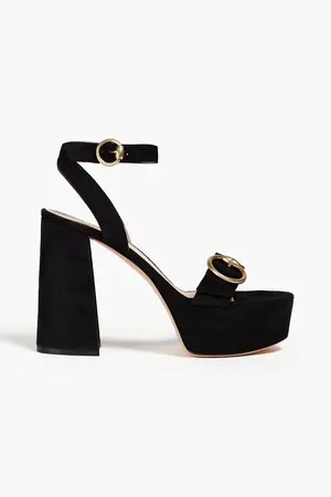 GIANVITO ROSSI Zandra Buckled Suede Sandals